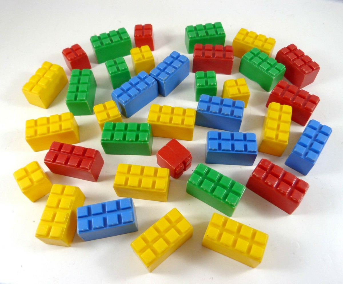 Vintage Toy Blocks Plastic Italocremona Plastic City Building Bricks