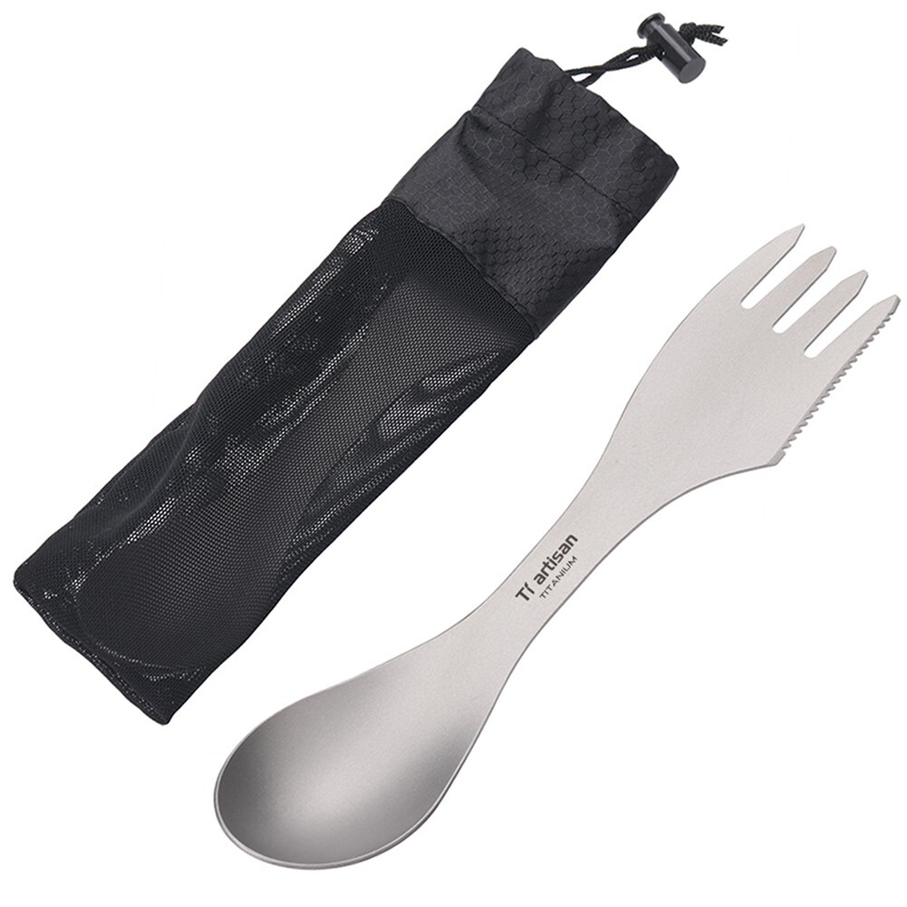 Spork Camping 3-In-1 Combo Cutter Edge Fork Tableware Ultralight | eBay