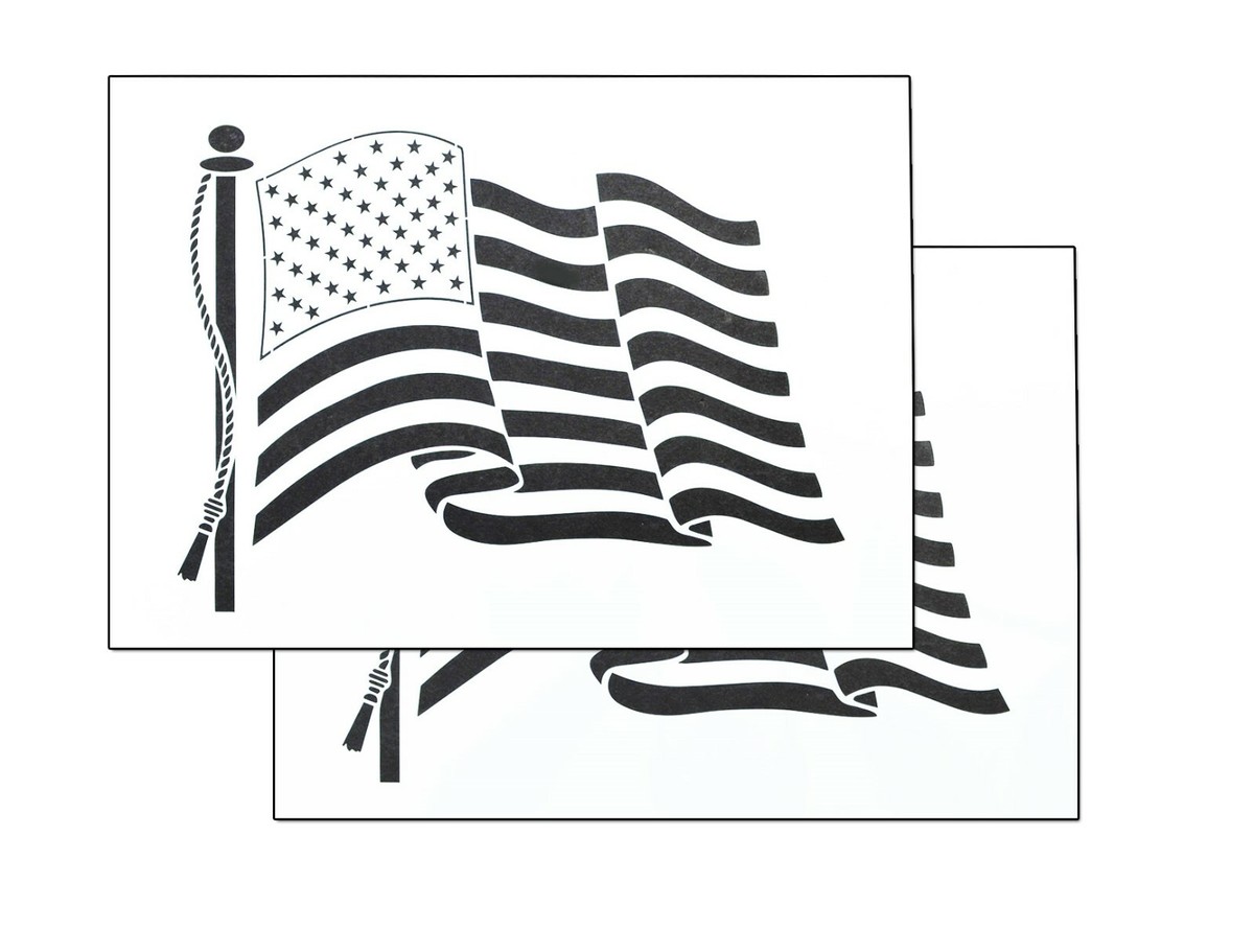 Infrared American Flag Stencil