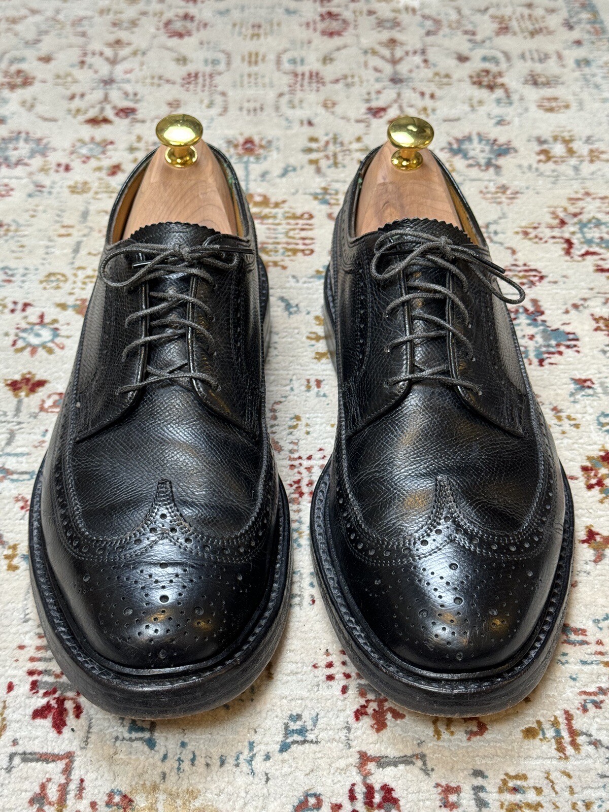 Vintage Florsheim Imperial Black Longwing shoe, 92604, V Cleat, Mens 9C ...