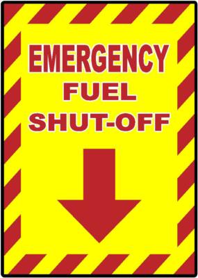 EMERGENCY FUEL SHUT OFF GAS STATION DECAL SAFETY SIGN STICKER OSHA ...