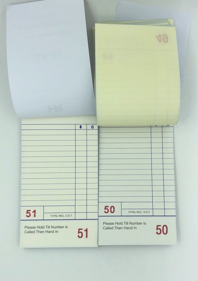 100X Mid Takeaway Duplicate Carbonless Restaurant Docket Order Book ...