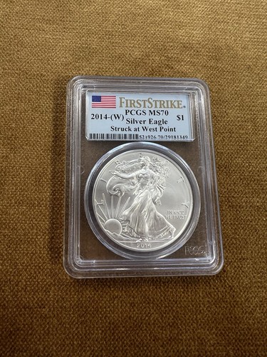 2014(W) Silver Eagle-Struck at West Point First Strike Label! PCGS MS70 ...