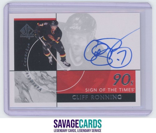 2021-22 SP Authentic Sign of the Times 90's Auto Cliff Ronning #ST90-CR ...