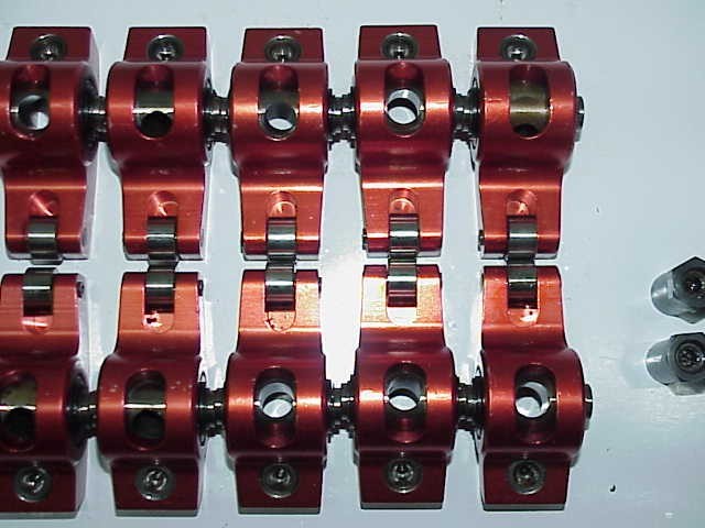16 Harland Sharp Gold Aluminum Roller Rocker Arms with 7/16" Poly Locks ...
