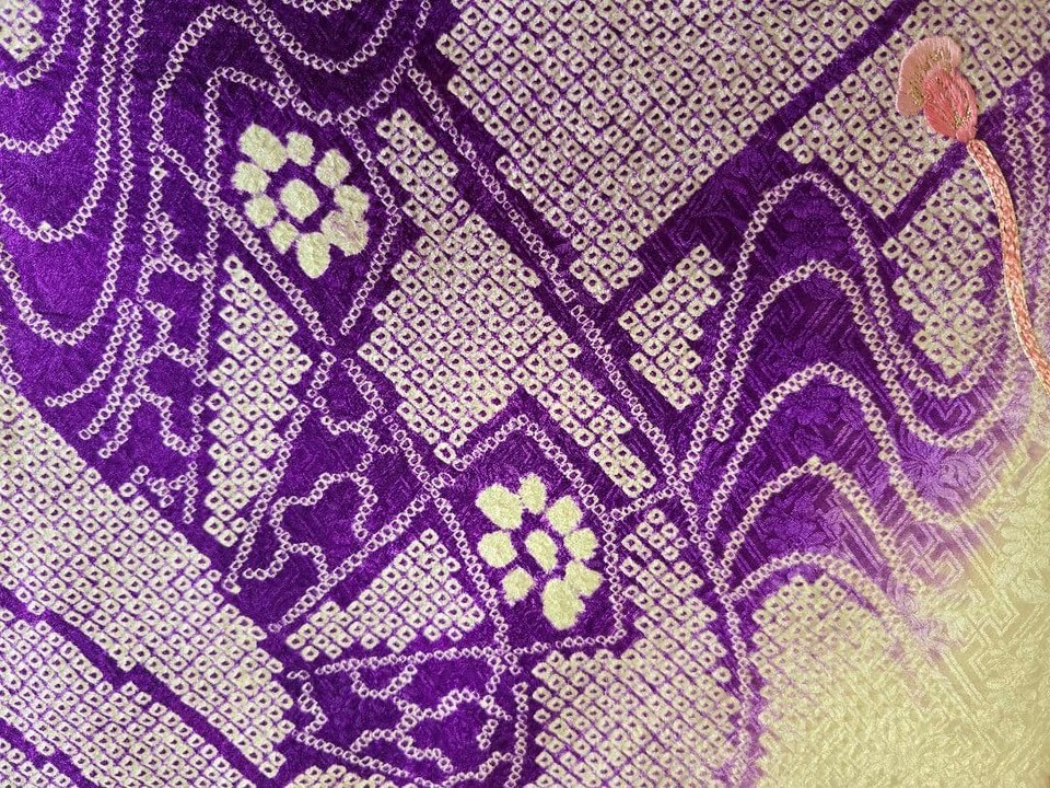 [Import duties included] Furisode Full Set Embroidered Silk Kimono ...