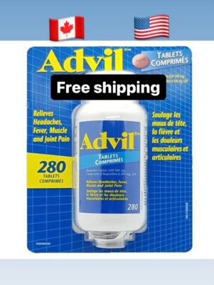 ADVIL Ibuprofen 280 Pain Relief Tablets 200 mg usp FAST FREE SHIPPING ...