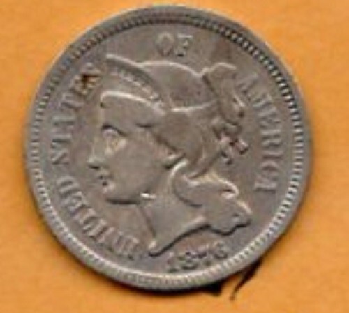 1876 Three 3 Cent Nickel- Fine/VF Details | eBay
