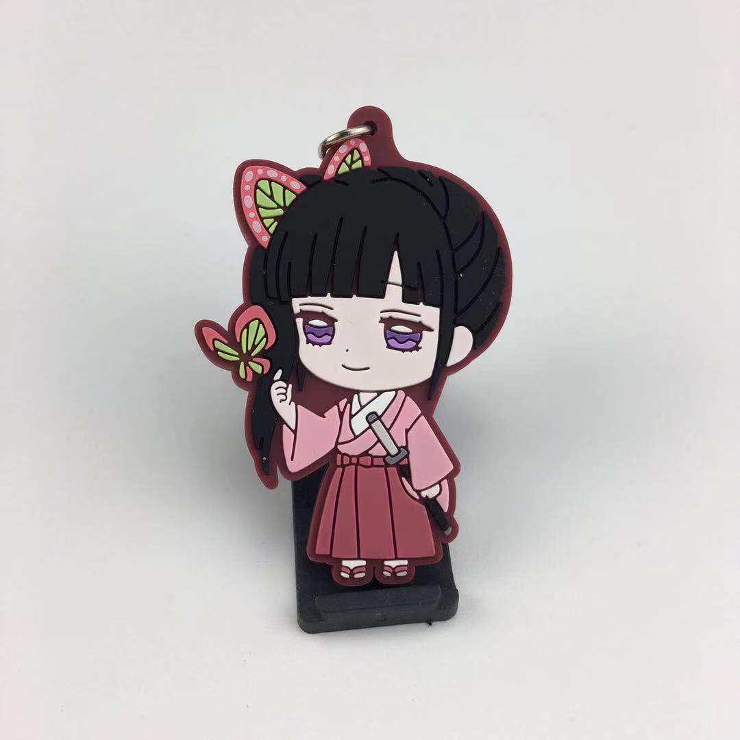 Anime Demon Slayer Kimetsu no Yaiba rubber Keychain Key Ring Race ...