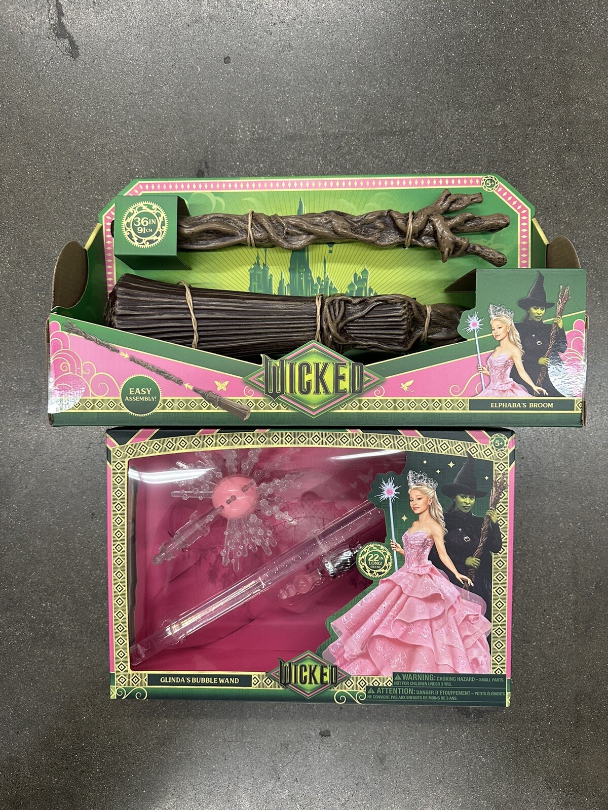 Wicked Elphaba's Broom The Noble Collection/Glindas Wand New In Box ...