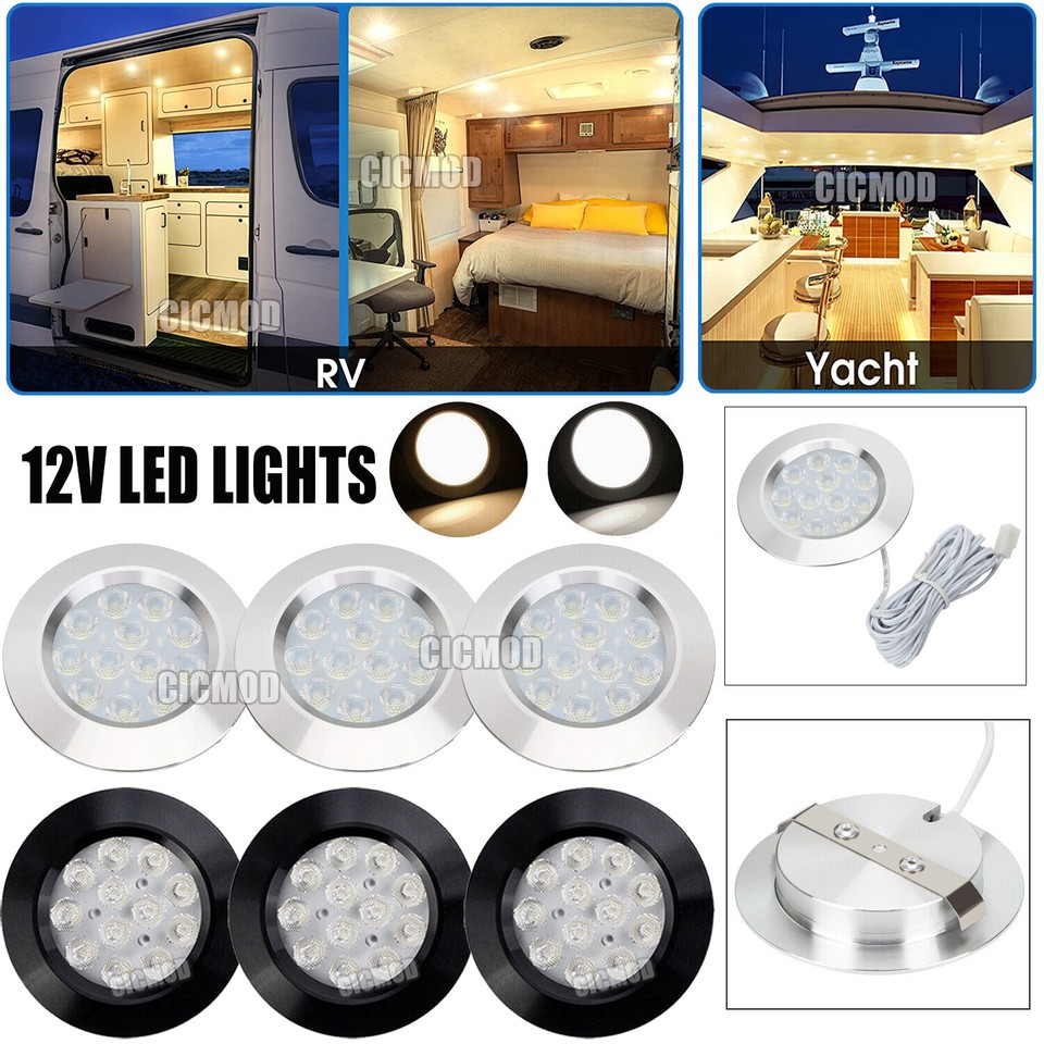 12V Interior LED Spot Lights For Camper Van Caravan Motorhome Boat RV ...