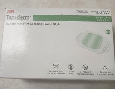 3M 1624W Tegaderm Transparent Film Dressing 2 3/8" x 2 3/4" - 100 | eBay