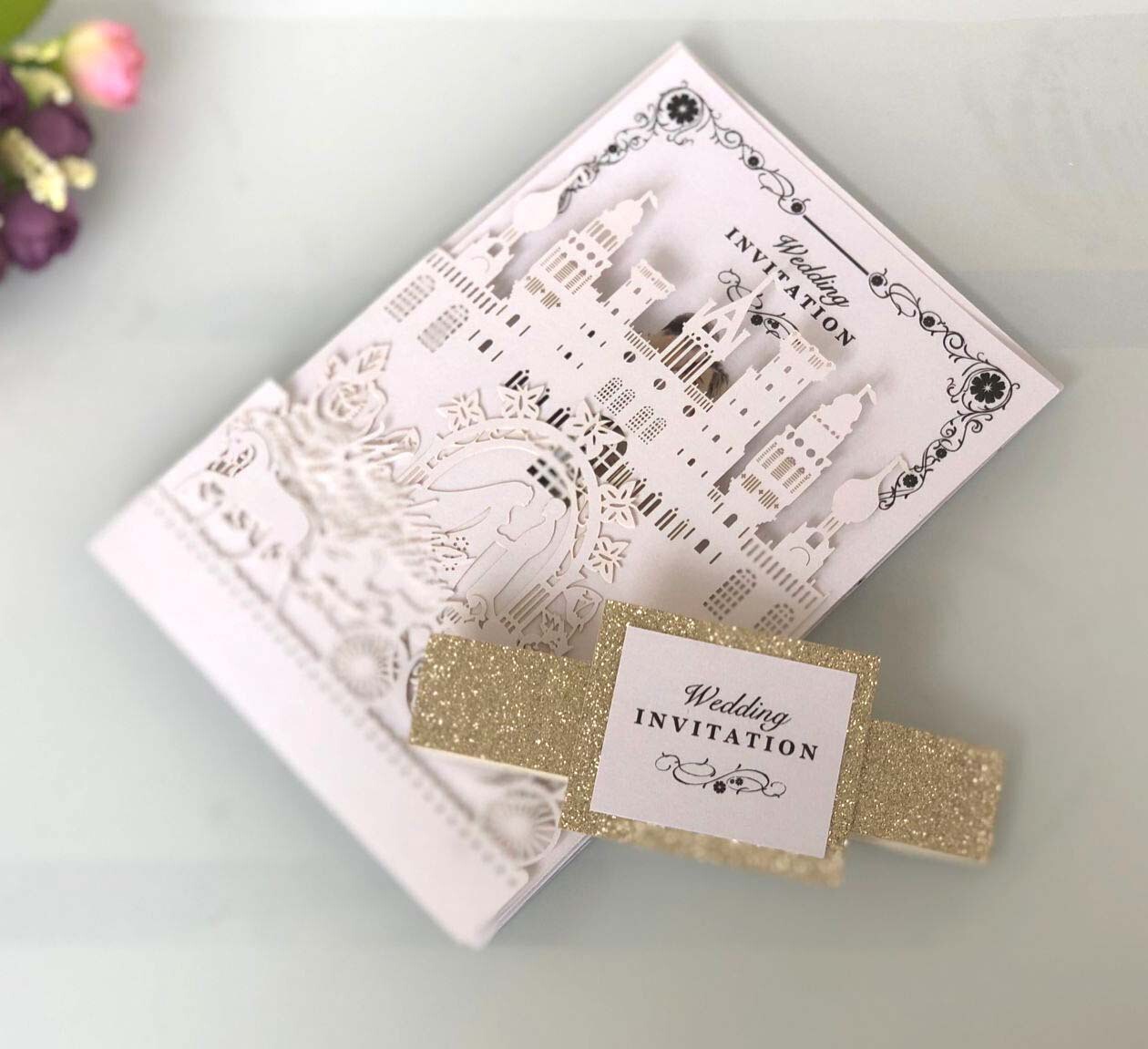 10/50pcs Wedding Invitation Card Kit Personalized Printing with ...