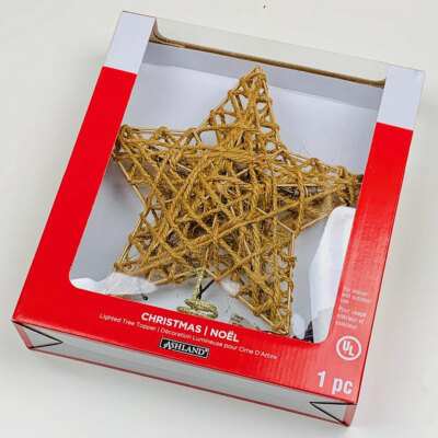 Christmas Star 10 Light Wrapped Twine & Metal Tree Topper | eBay