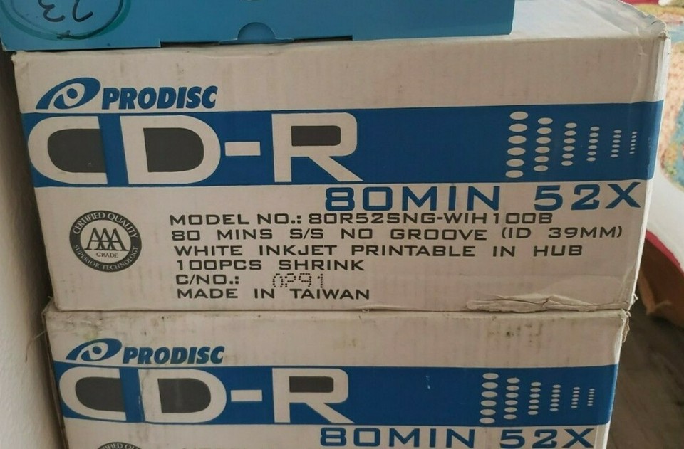 100 ProDisk CD-R 700MB 52x 80Min - White Inkjet Hub Printable Blank ...
