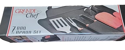 Grande Chef 7 Piece BBQ Apron Set Brand New!!!! In Box. Great Father's ...