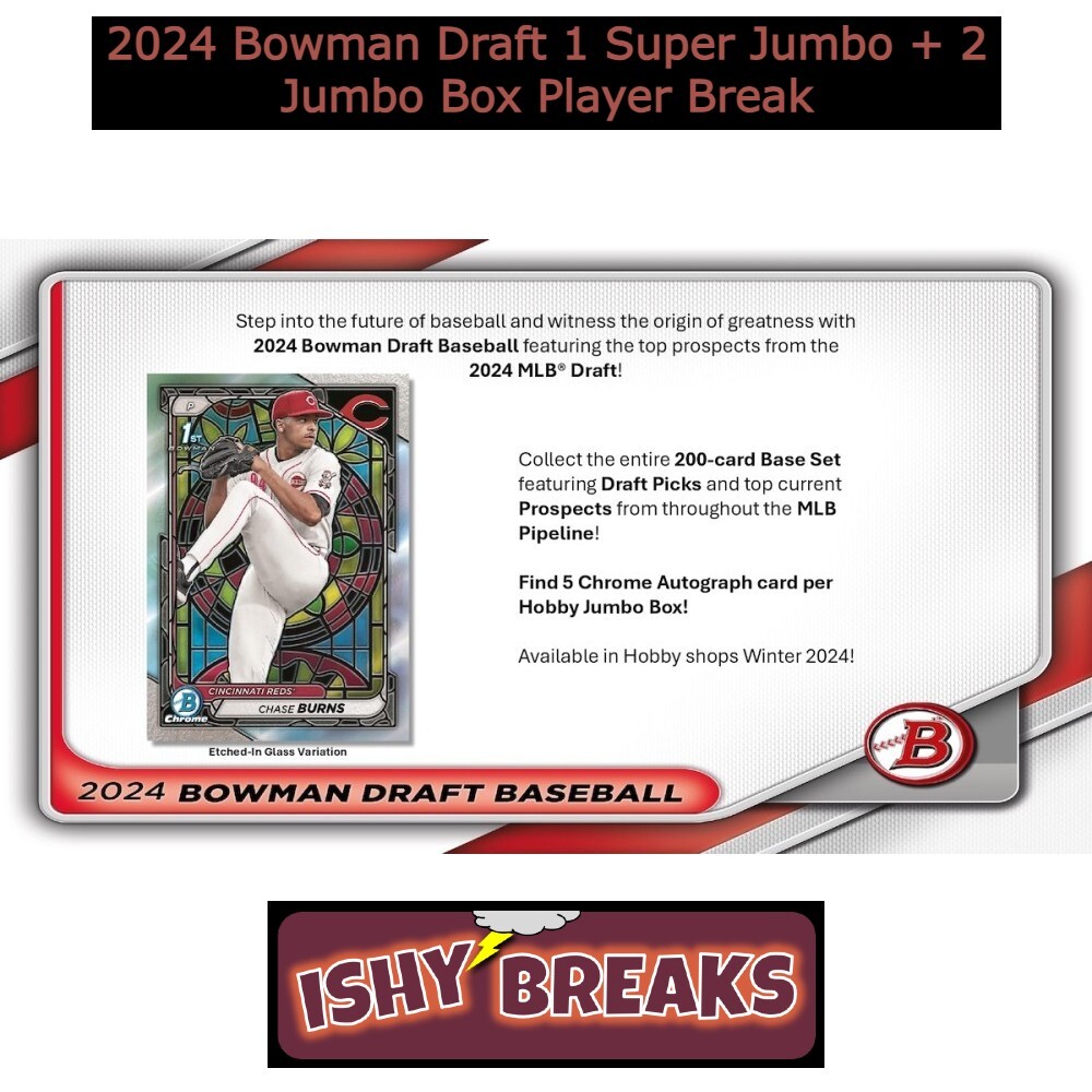 Sheng-En Lin Cincinnati Reds 2024 Bowman Draft 1 Super + 2 Jumbo Box ...