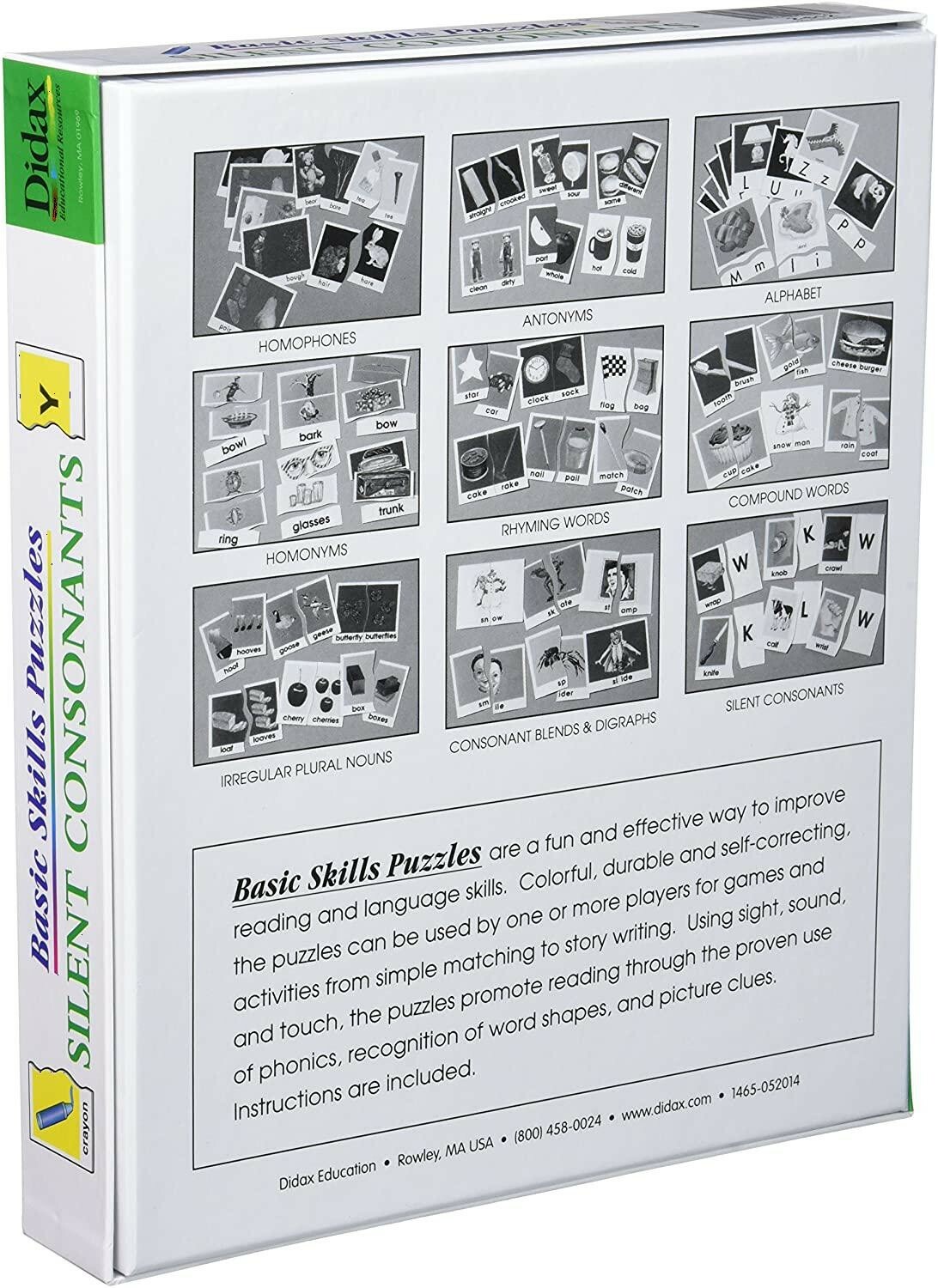 Didax Basic Skills Learning Puzzle Set Silent Consonants Self-Matching ...