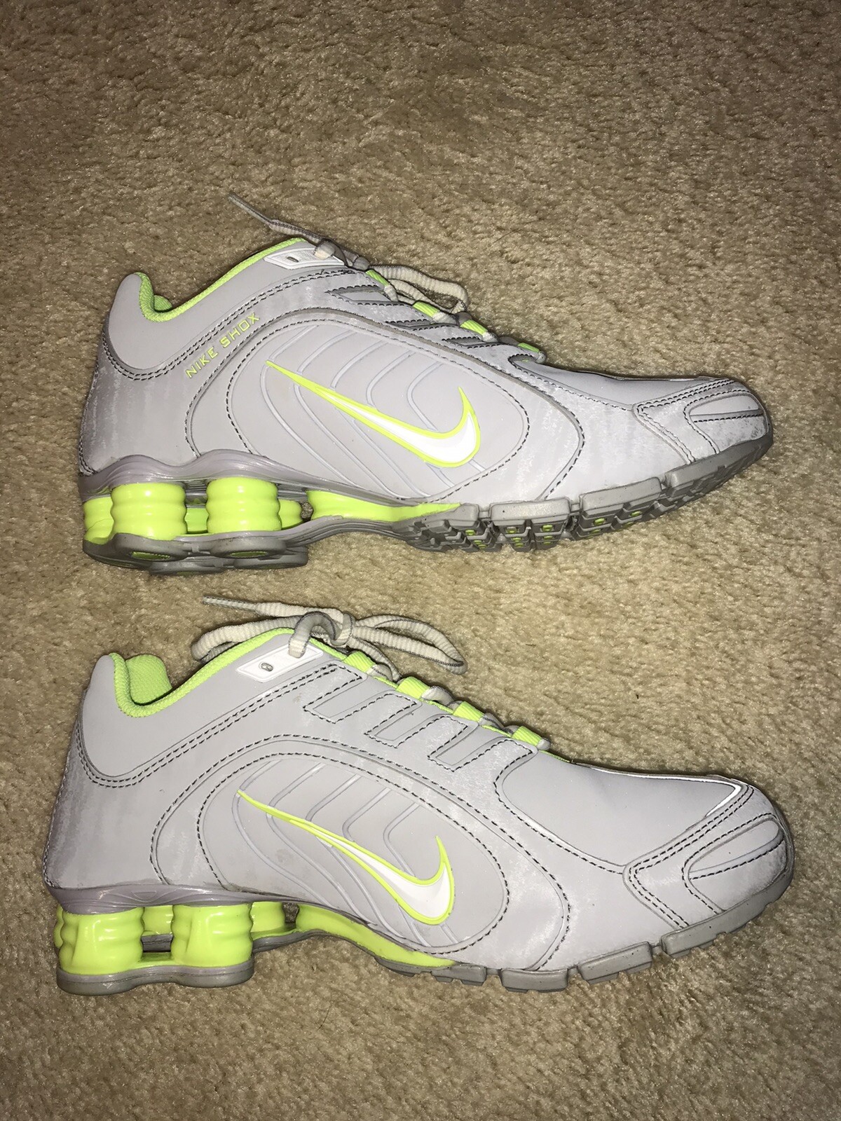 Nike Shox Shocks Navina Neon Yellow Gray Women’s 6 Athletic Running ...