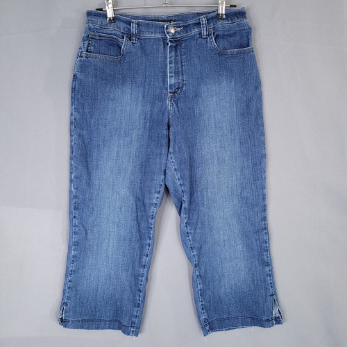Lee Women's Denim Capri Pants Relaxed Fit Mid Rise Straight Blue Size ...