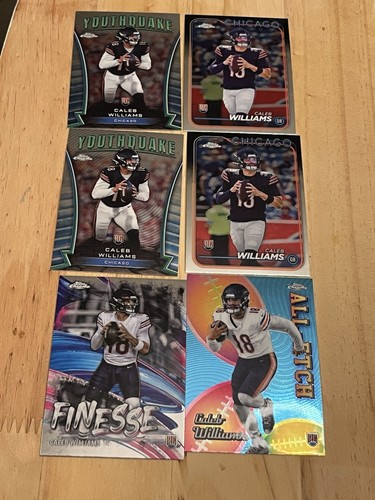 2024 Topps Chrome Football Caleb Williams Rookie 6 Card Lot All Etch ...