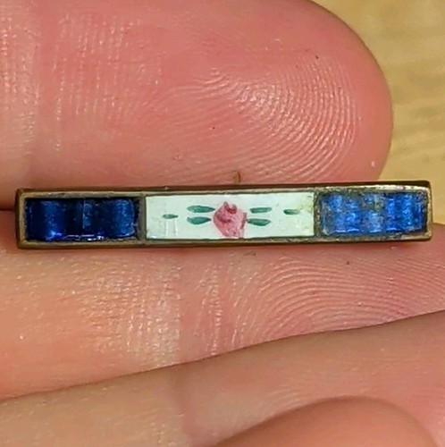 Antique Guilloche Enamel LINGERIE PINS Czechoslovakia Blue w Pink ...
