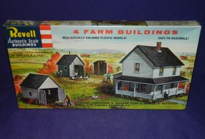 REVELL HO Model Railroad 4 Farm Buildings T-9003 In Factory Sealed ...
