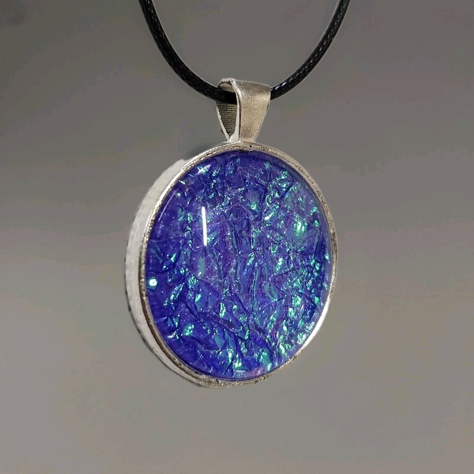 Unique OOAK Statement Art Under Glass Pendant Necklace On Cord ...