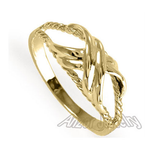 14k Solid Yellow Gold Double X Ring Free Shipping to US. Item #: R1391 ...