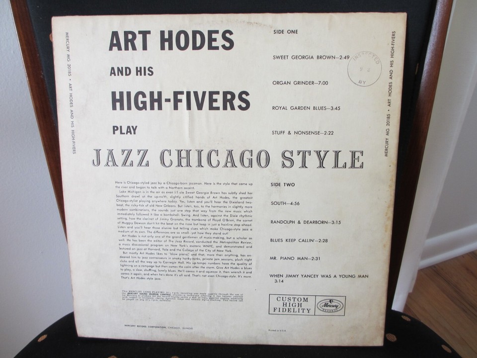 ART HODES AND HIS HI-FIVERS - JAZZ CHICAGO STYLE MERCURY MONO DEEP ...