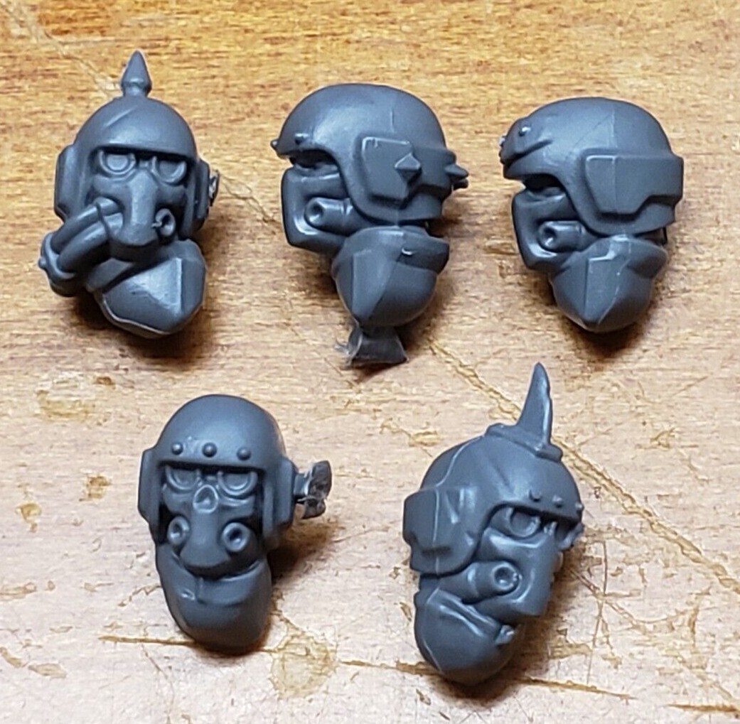 Warhammer 40k Kill Team Bits Blooded Traitor Guard Gas Mask Heads x5 ...