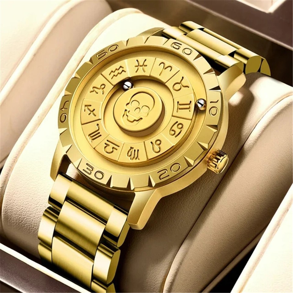 LIGE FOXBOX Men Quartz Watch Mirrorless Magnetic Bead Watch Creative ...