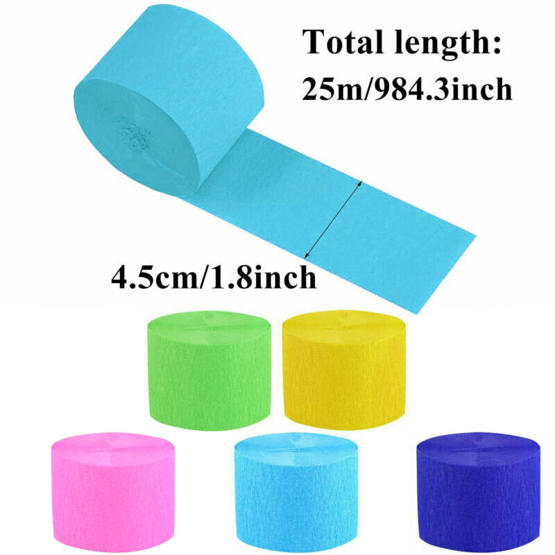 82FT Crepe Paper Party Streamers Roll Birthday Wedding Hanging DIY ...