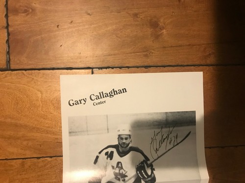 1987 GARY CALLAGHAN SIGNED SIGNED HOCKEY POSTER MILWAUKEE ADMIRALS IHL ...