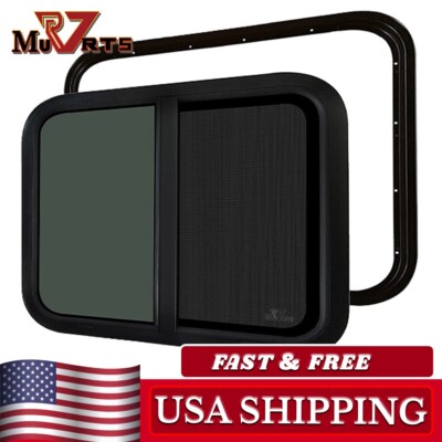 For RV Cargo Trailer 30"x20" Horizontal Slide RV Window w/ Trim Ring ...