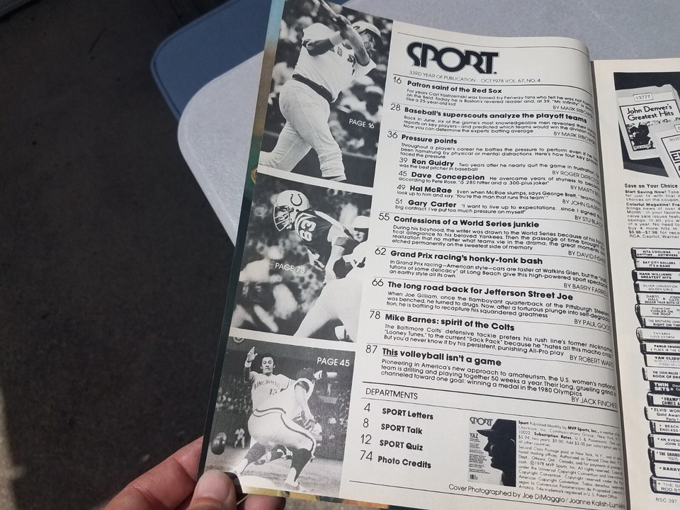 1978 SPORT Magazine Carl Yastrzemski Ron Guidry Gary Carter Dave ...