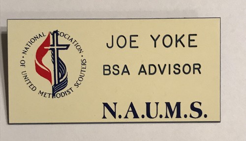 National Association of United Methodist Scouts plastic name badge CC1 ...