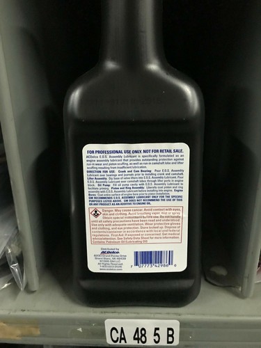 GM E.O.S. Engine Oil Supplement For All Applications Using Flat Tappet