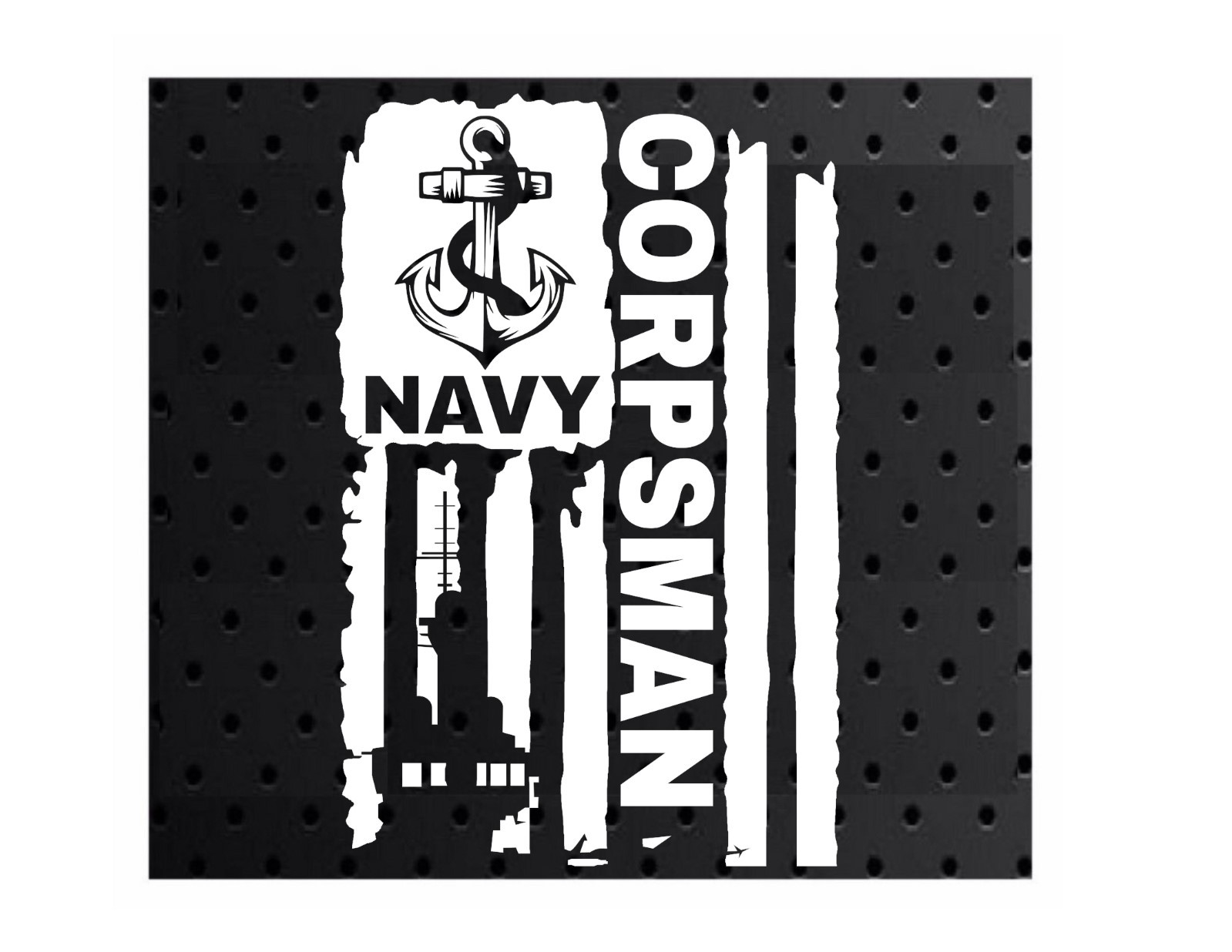 DISTRESSED UNITED STATES NAVY FLAG CORPSMAN VINYL DECAL STICKER 5.0" x ...