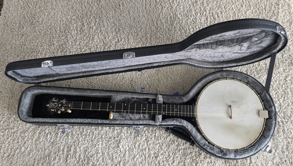 1899 S.S. Stewart Special Thoroughbred 5 string Open Back Banjo with ...