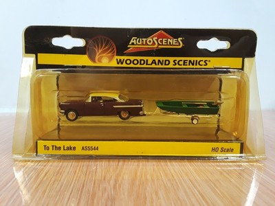 Woodland Scenics AS5544 HO-Scale To The Lake, Red 50's Car Towing a ...