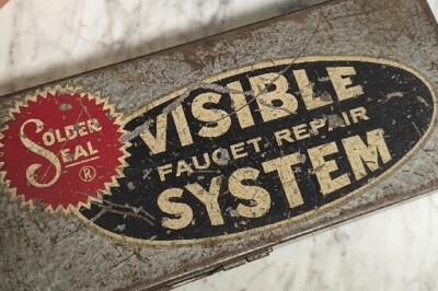 VINTAGE 1960S SOLDER SEAL VISIBLE FAUCET REPAIR SYSTEM METAL BOX | eBay
