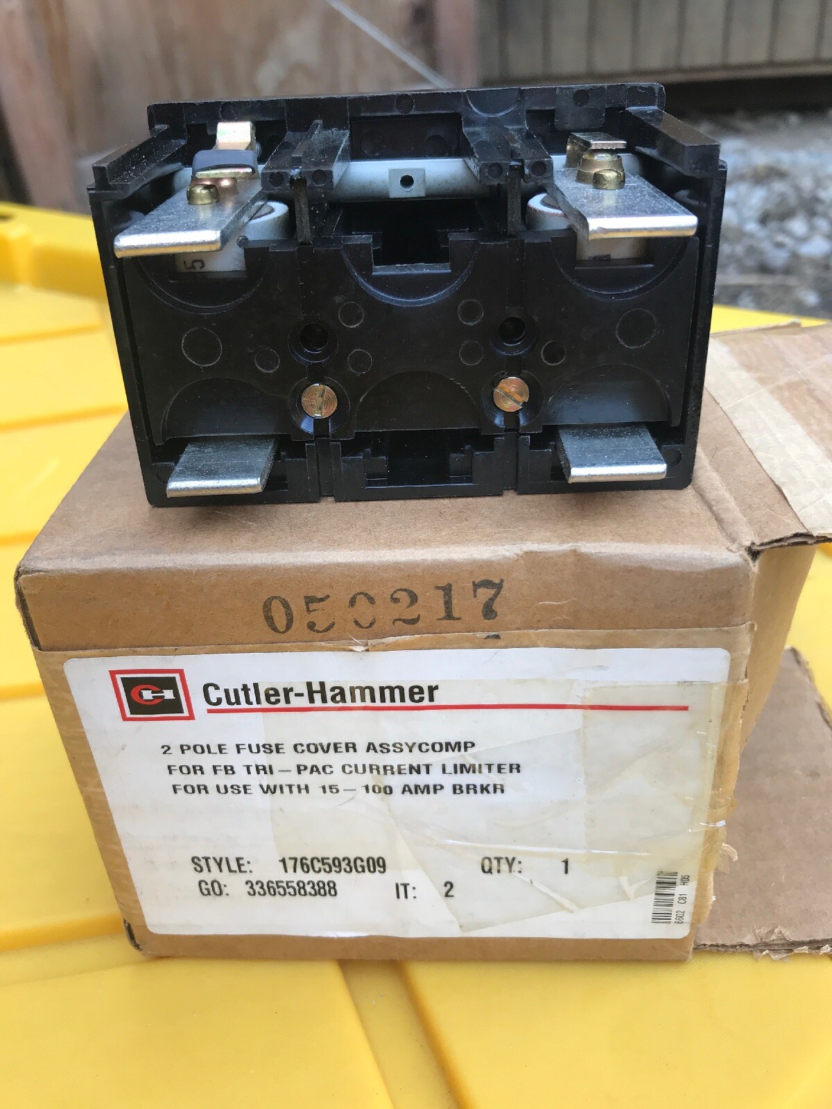 New Cutler Hammer 176C593G09 2 Pole Fuse Cover Tri-pac DE-ION Circuit ...