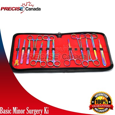 Set of 13 Pieces Multi Basic Minor Surgery With Leather Kit Surgical ...