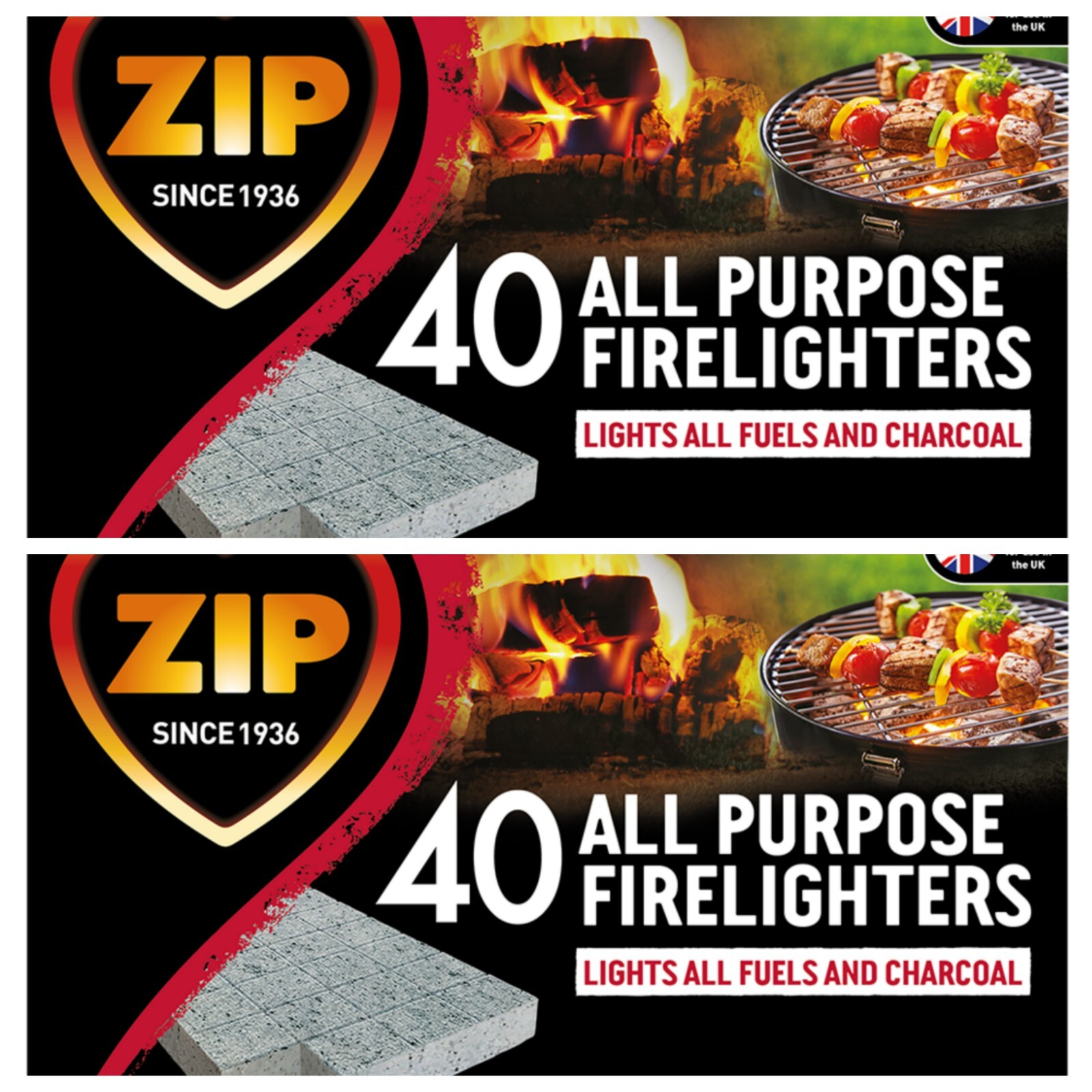 Zip Firelighters 40 Cubes – Bulk Fire Starters for BBQ, Wood Burner ...