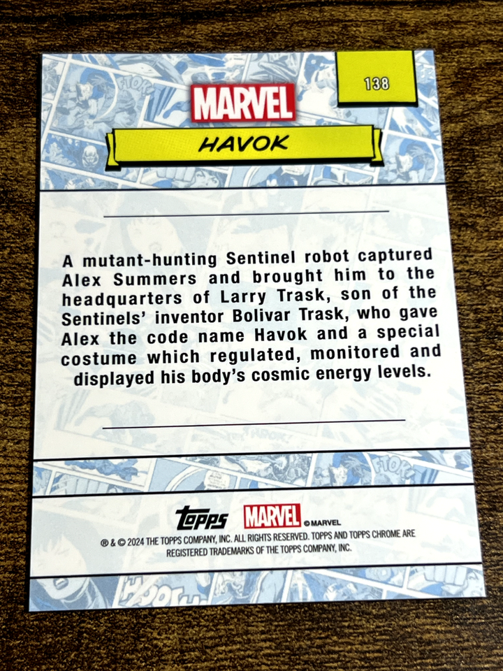 HAVOK 2024 Topps Chrome Marvel True Orange Refractor /25 #138 | eBay