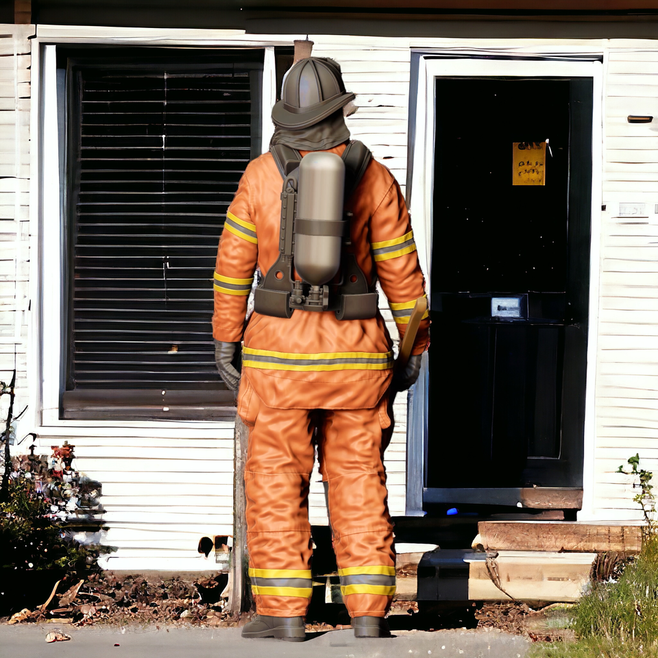 Firefighter with Ax Resin 3d printed Diorama Figure Unpainted Fireman ...