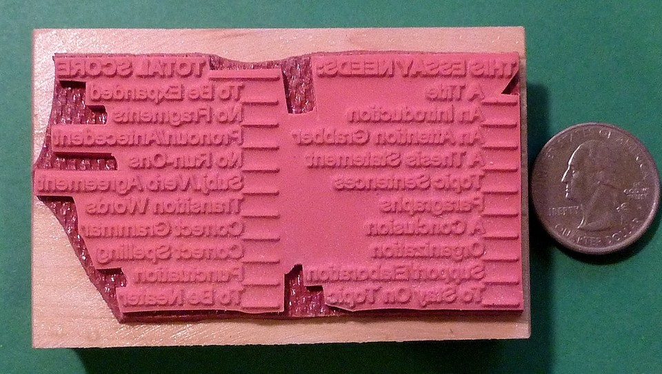 Writing/Composition "This Essay Needs" - Teacher's Rubber Stamp, wood ...