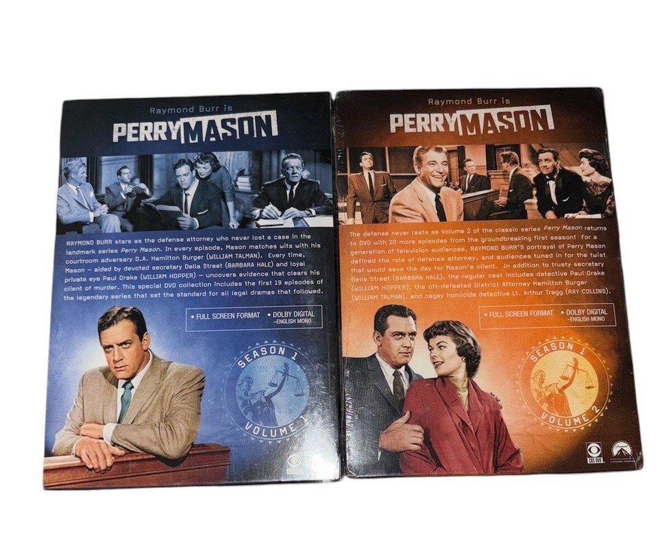 Raymond Burr Perry Mason DVD Series Complete Set Season 1 Volume 1 & 2 ...