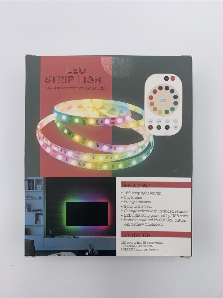 Vivitar LED Light Strip Sound Active Color Change +Remote 15ft | eBay